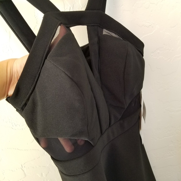 honey & Rosie | Dresses | Honey Rosie Little Black Dress Keyhole Mesh ...